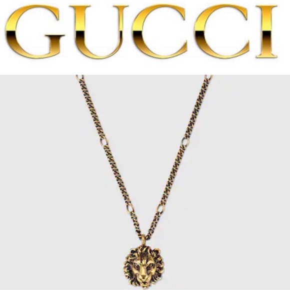 Gucci | Jewelry | Gucci Lion Head Pendent And Chain | Poshmark